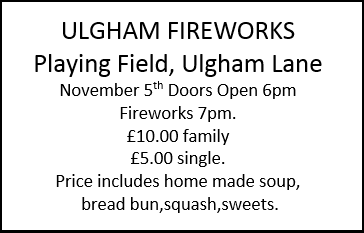 Fireworks Display 2021 – Ulgham Village Website