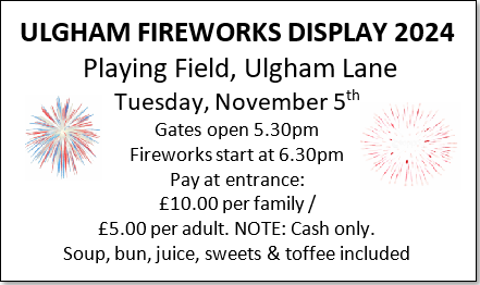 Fireworks Display 2024 – Ulgham Village Website